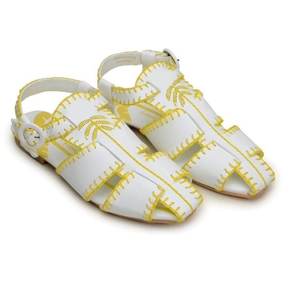 FARM Rio | Shoes | New Farm Rio Yellow Palm Tree Sandal | Poshmark